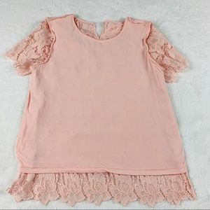 Philosophy | Tops | Lace Pink Philosophy Layered Blouse Size Sm | Poshmark
